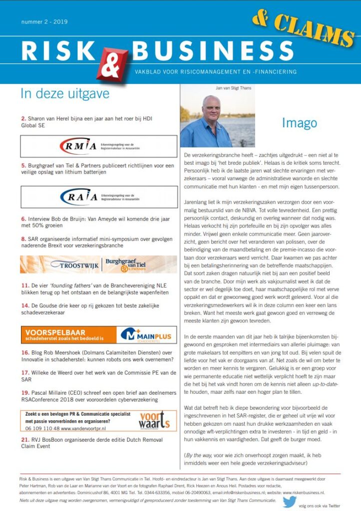 Nieuws: Nieuwe editie Risk & Business Magazine verschenen