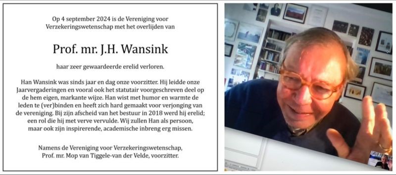 Nieuws: Prof. Mr. Han Wansink overleden